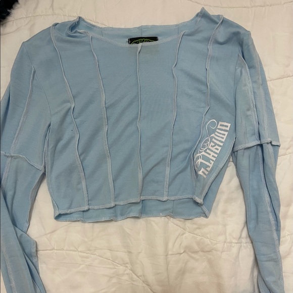 omighty | Tops | Omighty Blue Crop Top | Poshmark